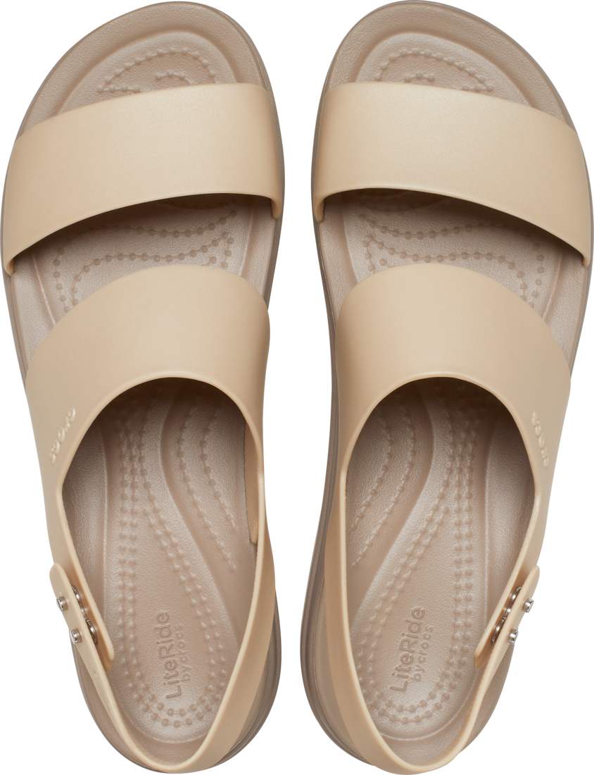 CROCS WOMEN BROOKLYN METALLIC CHAMPAGNE LOW WEDGE SANDAL – Khit Zay